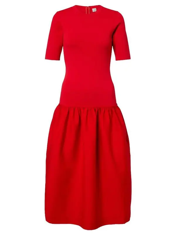 TOTEME Peplum Midi Dress - Red