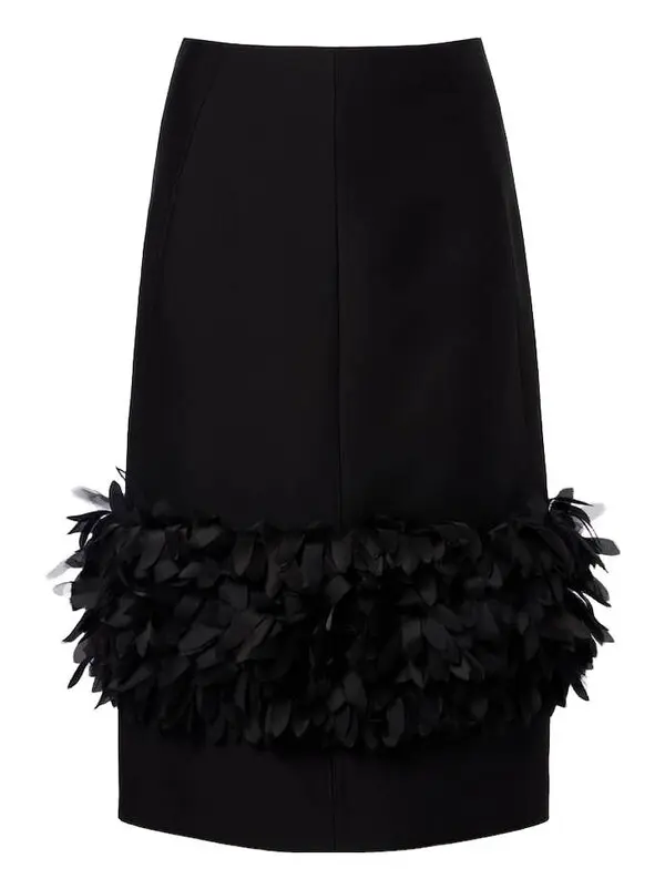 TOTEME Petal Wool And Silk Pencil Skirt - Black