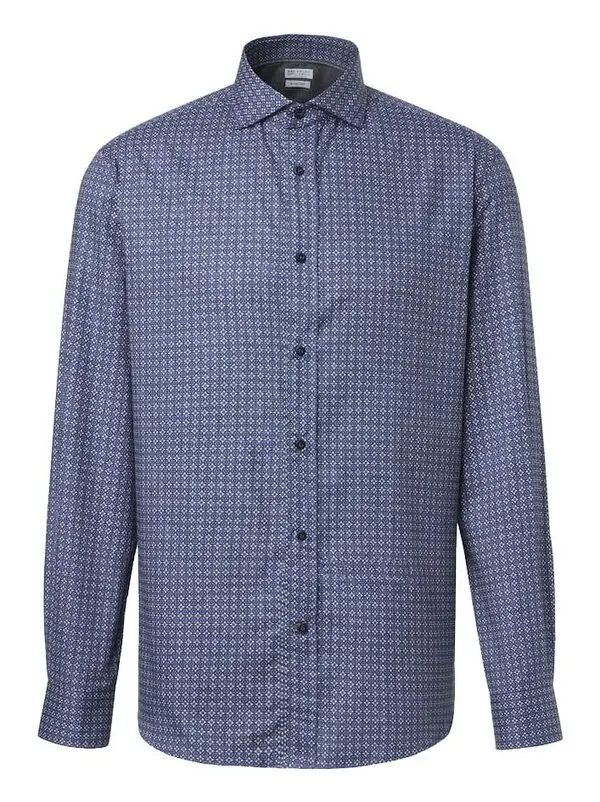 Brunello Cucinelli Printed Cotton Shirt - Blue
