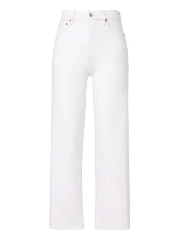 AGOLDE Ren Cropped Wide-leg Jeans - White