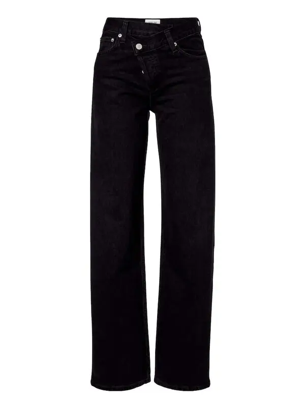 AGOLDE Arc Criss Cross Barrel-leg Jeans - Black