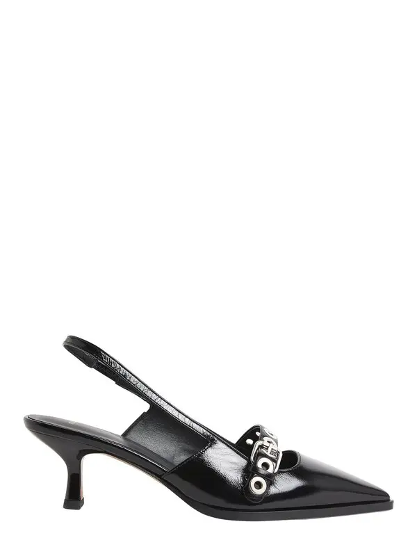 Maje Patent Leather Buckled Slingback Pumps - Black