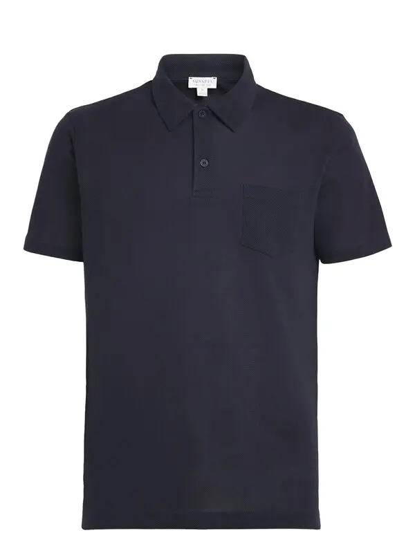 Sunspel Supima Cotton Riviera Polo Shirt - Navy