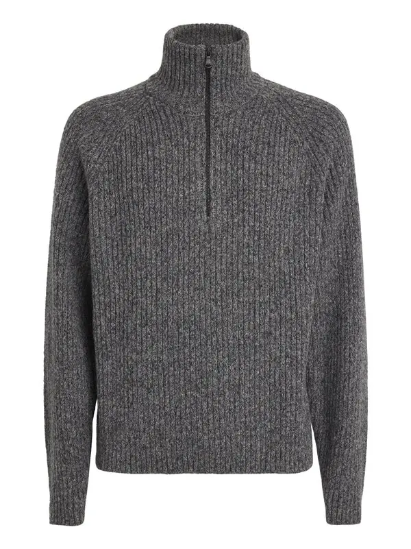 J. Lindeberg Wool-blend Victor Half-zip Sweater - Grey
