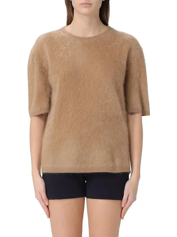 LISA YANG Short Sleeve Sweater - Brown