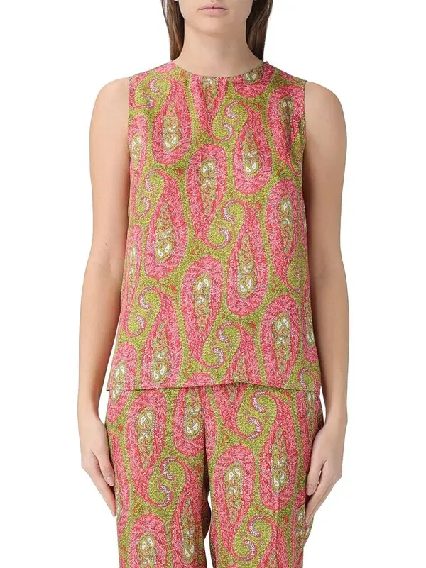 Etro Paisley Print Sleeveless Top - Cherry