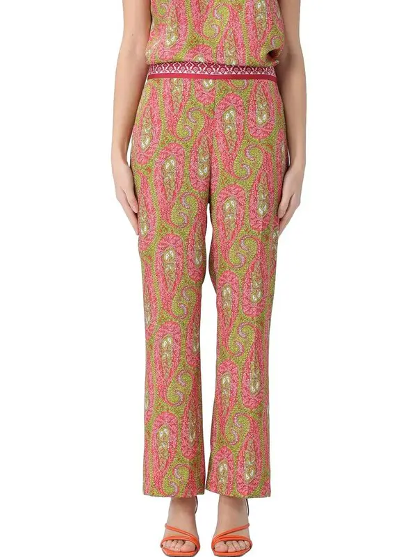 Etro Paisley Print Trousers - Cherry