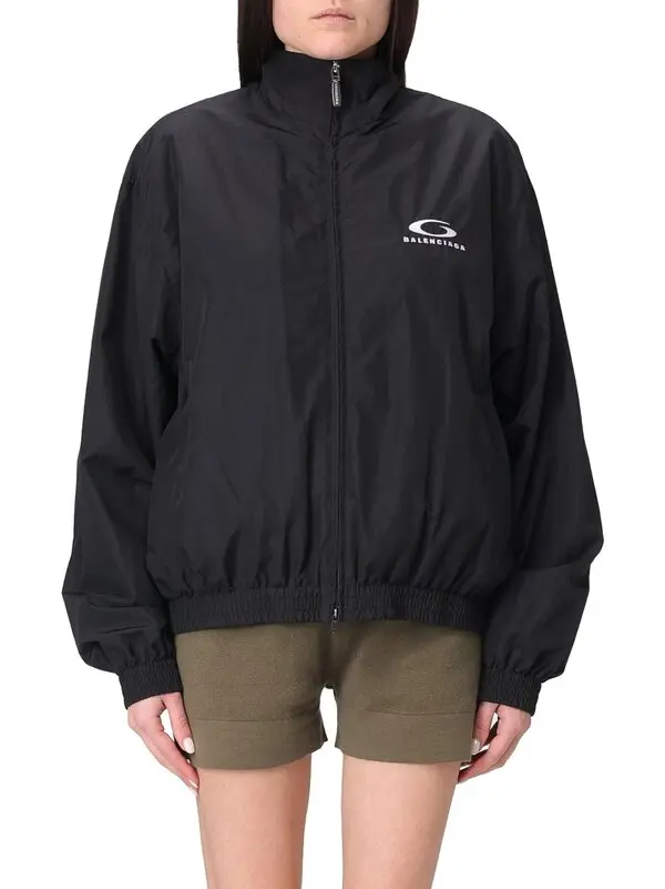 Balenciaga Logo Zip-up Jacket - Black