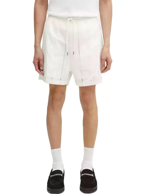 A BATHING APE Broderie-anglaise Drawstring Shorts - Neutrals