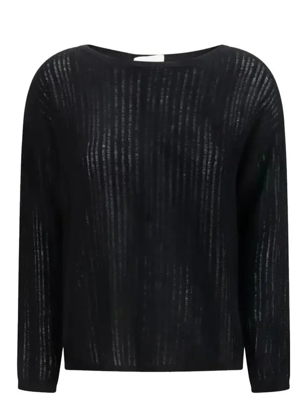 ALLUDE Boatneck Knitwear - Black