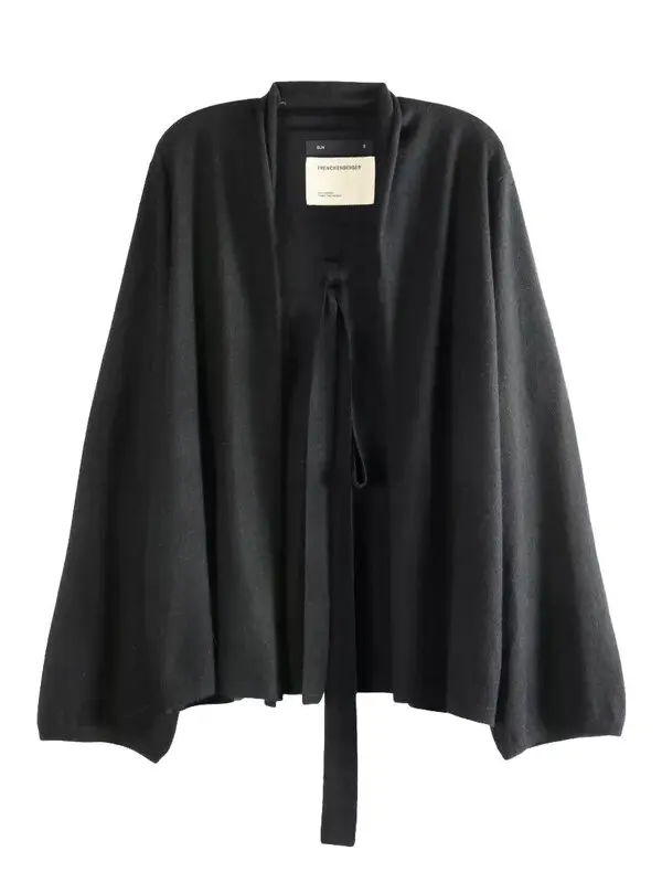Frenckenberger Belted Cardigan - Black
