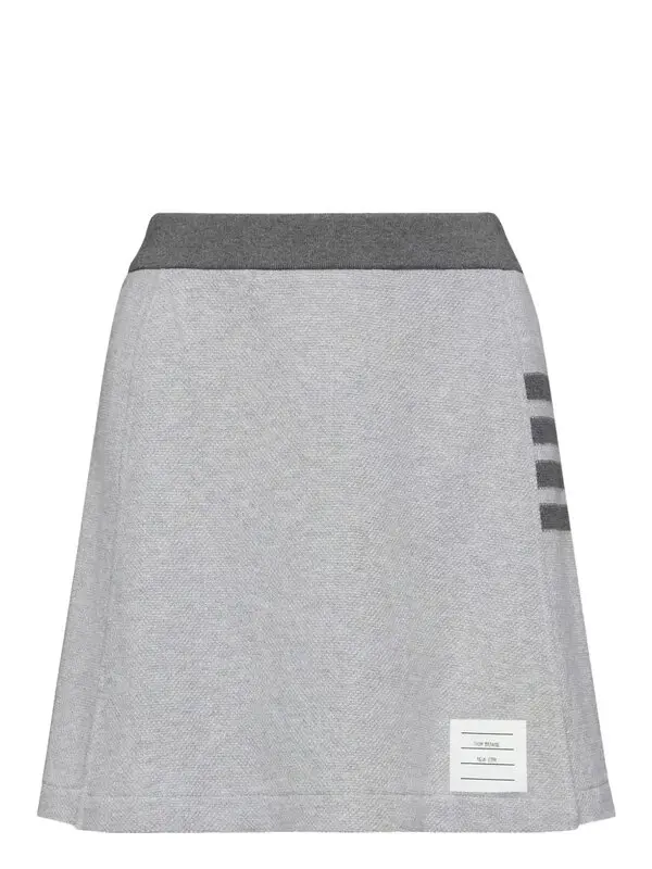 Thom Browne Textured Pique 4-bar Mini Skirt - Grey
