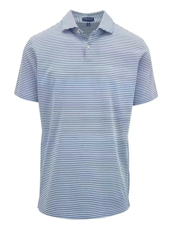Peter Millar Striped Short-sleeve Polo Shirt - Blue