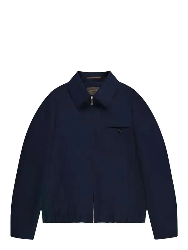 Montedoro Collared Zip Bomber Jacket - Blue