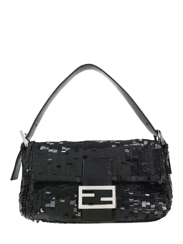 Fendi 2009 Baguette Sequin-embellished Shoulder Bag - Black