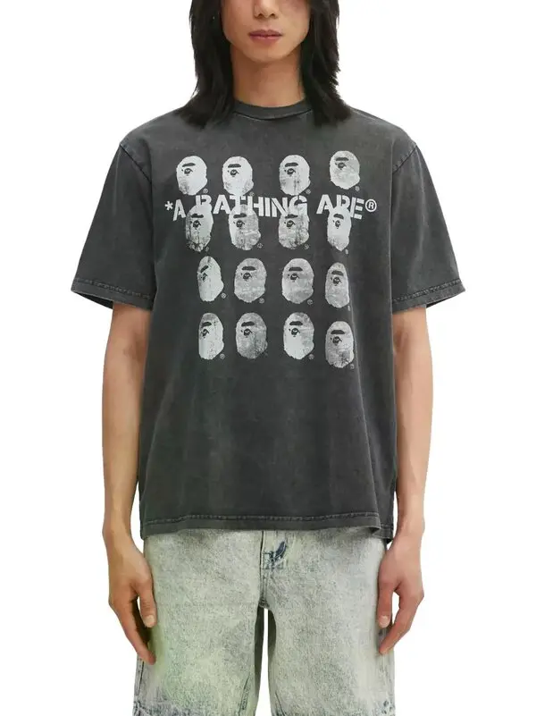 A BATHING APE Garment Dye Logo-print T-shirt - Black