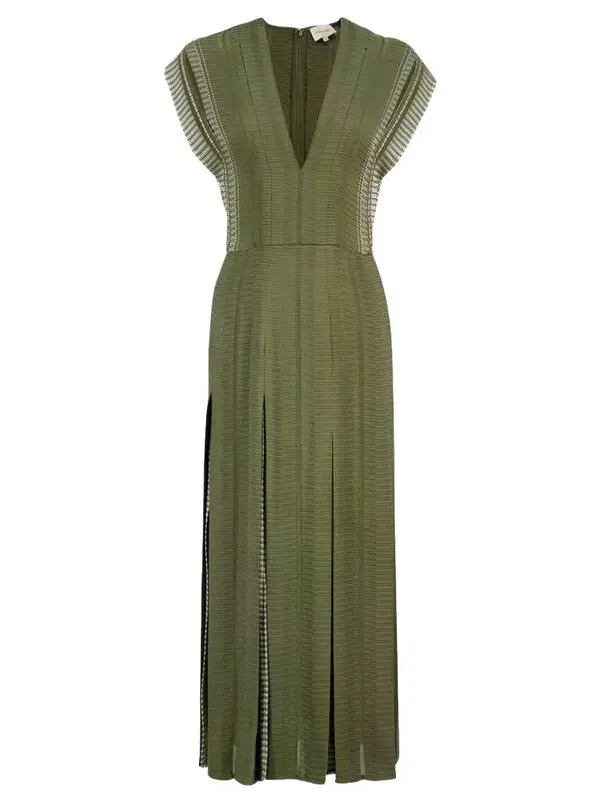 Zeus+dione Selene V-neck Midi Dress - Green