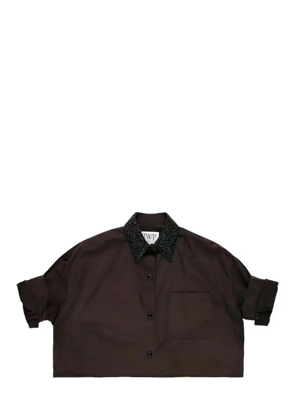 TWP Crystal-collar Shirt - Brown