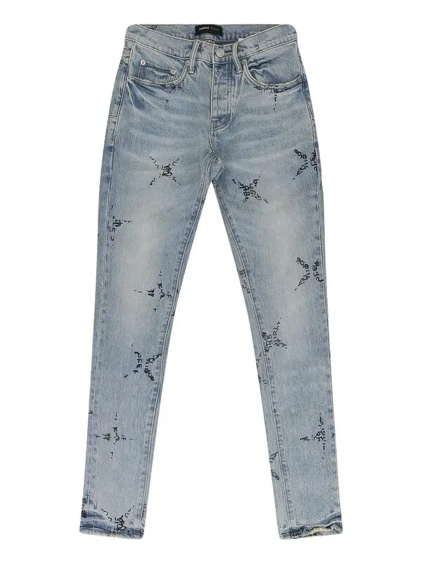 PURPLE BRAND P001 Star Monogram Skinny Jeans - Blue