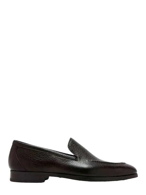 Magnanni Topstitched Leather Loafers - Brown