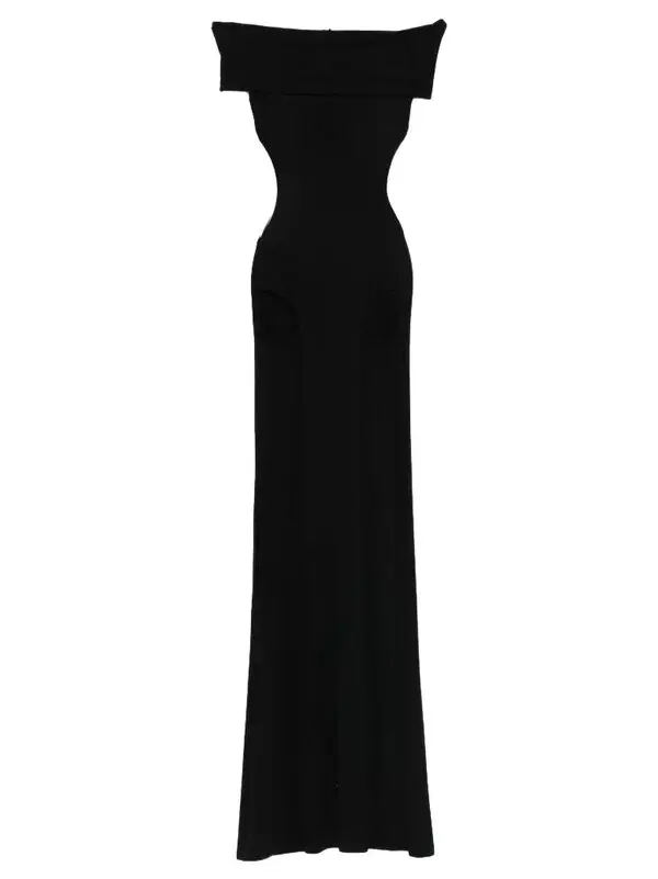 COWBOYS OF HABIT Off-shoulder Cutout Maxi Dress - Black