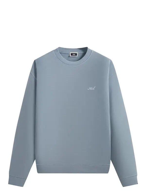 Kith Crystal Wash Interlock Vintage Crewneck - Blue