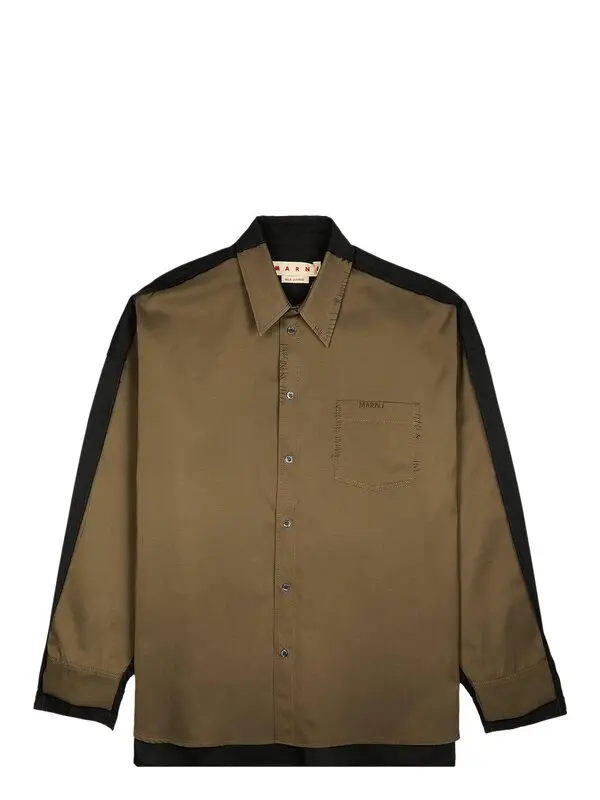 Marni Two Tone Taffeta Shirt - Green