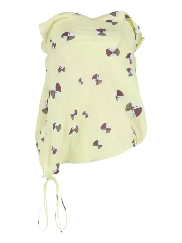Marni Printed Strapless Top - Yellow