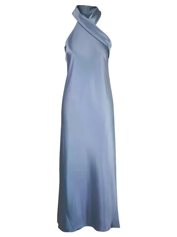 Galvan Halterneck Dress - Blue