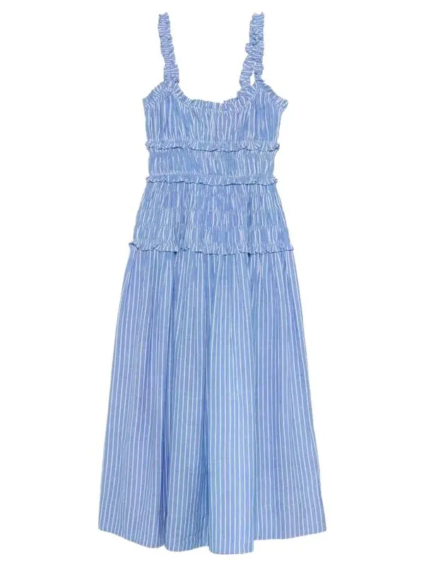 DÔEN Marianne Striped Midi Dress - Blue