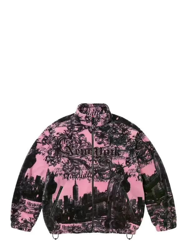 Supreme Graphic Fleece Jacket - Pink