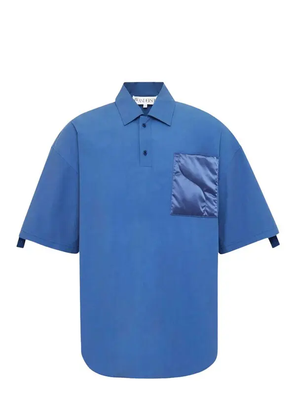 JW Anderson Short-sleeve Quilted Pocket Polo - Blue