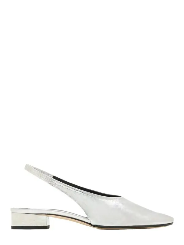 AeydĒ Dua Square-toe Slingback Pumps - Silver
