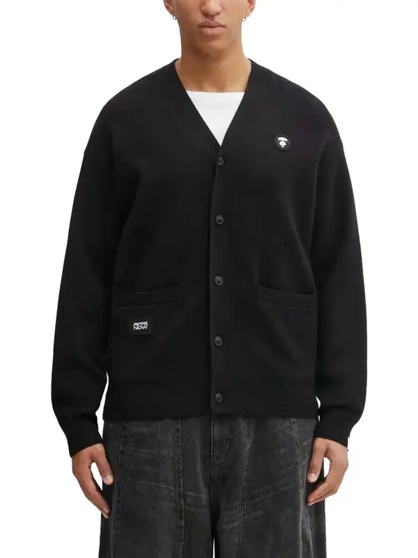AAPE BY *A BATHING APE® Button-fastening Chest-pocket Cardigan - Black