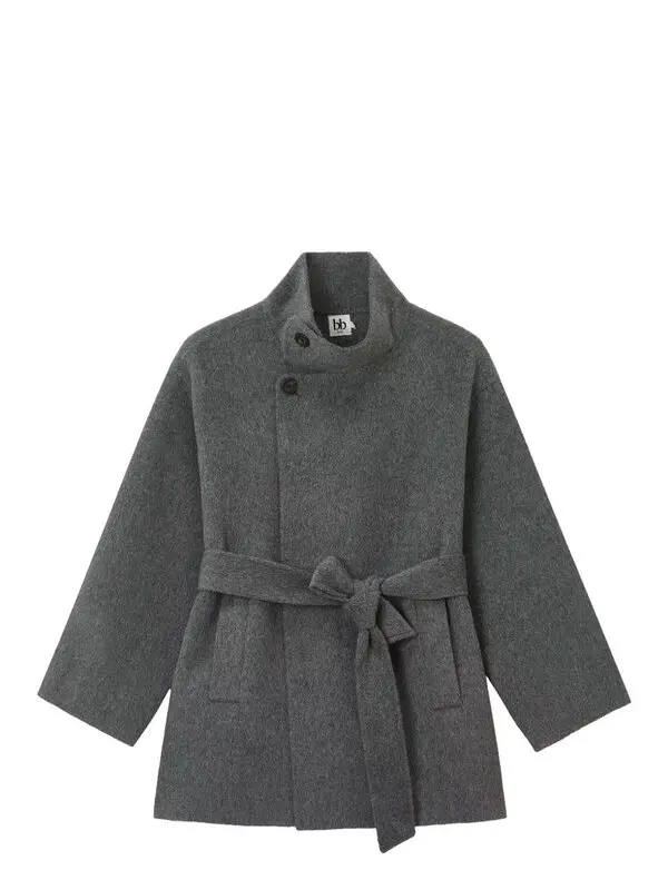 B+AB Double-breasted Belted Coat - Grey
