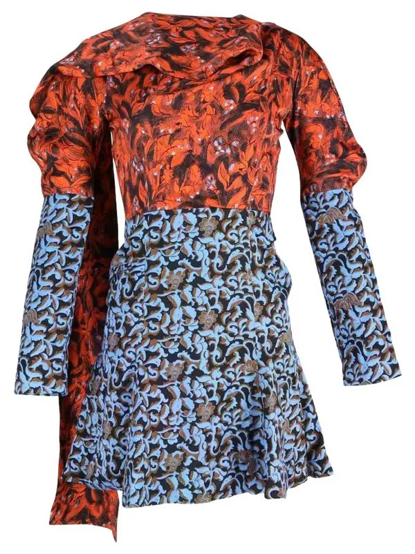 Dior 2016 Floral-print Mini Dress - Orange