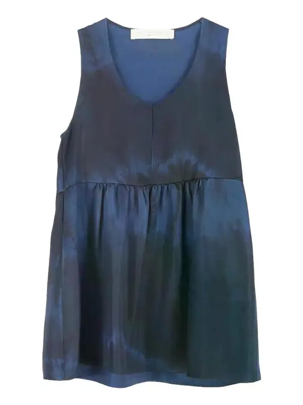 Stella McCartney Tie-dyed Silk Top - Blue