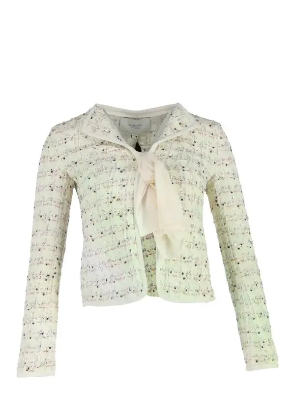 Giambattista Valli Bouclé Bow Jacket - Neutrals