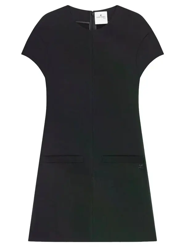 COURREGES Welt-pocket Mini Dress - Black