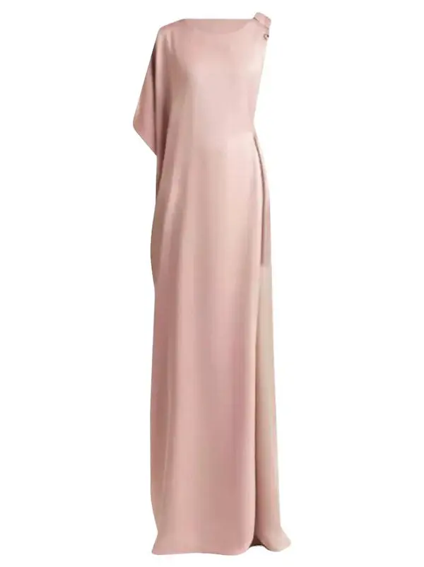 GEMY MAALOUF Beaded Buckle Asymmetrical Dress - Pink