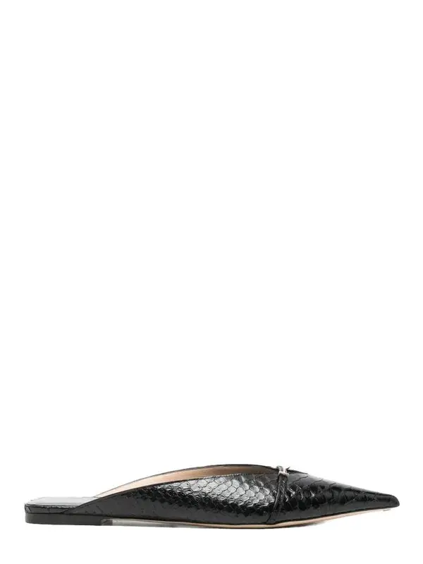 TOM FORD Python-effect Pointed-toe Mules - Black