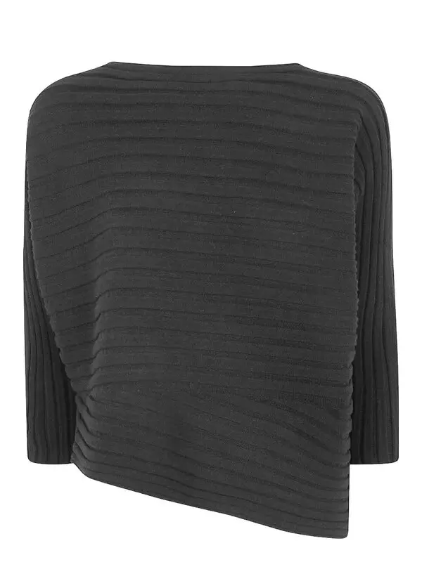 Issey Miyake Ribbed Top - Black