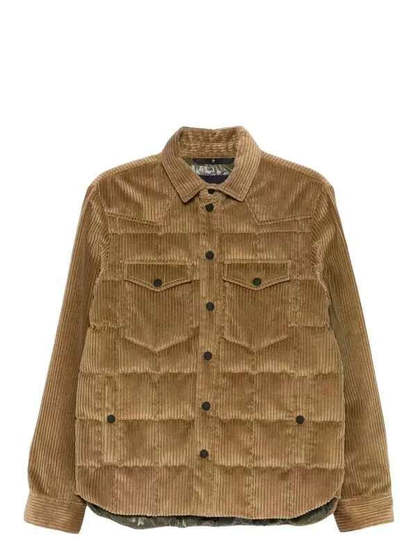 Moncler Gelt Corduroy Padded Shirt Jacket - Brown