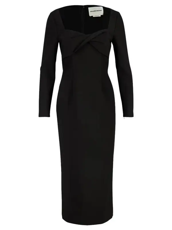 Roland Mouret Twist-detail Long-sleeve Dress - Black