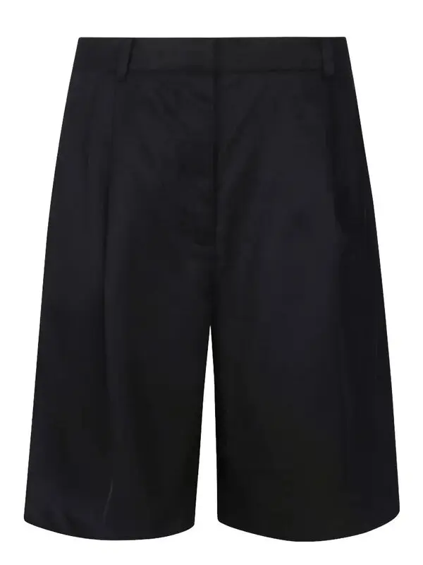 THE FRANKIE SHOP Marfa Pleated Silk Shorts - Black