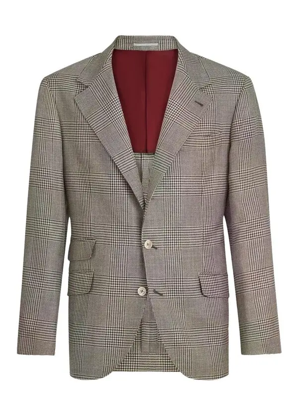 Brunello Cucinelli Check Blazer - Brown