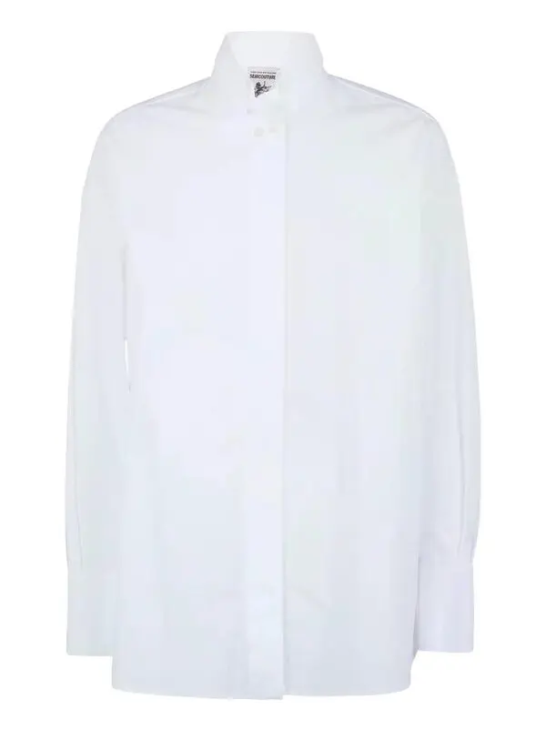 SEMICOUTURE High-neck Long-sleeve Shirt - White