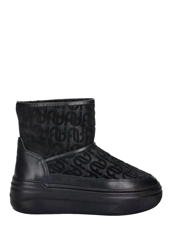 Furla Logo Print Ankle Boots - Black
