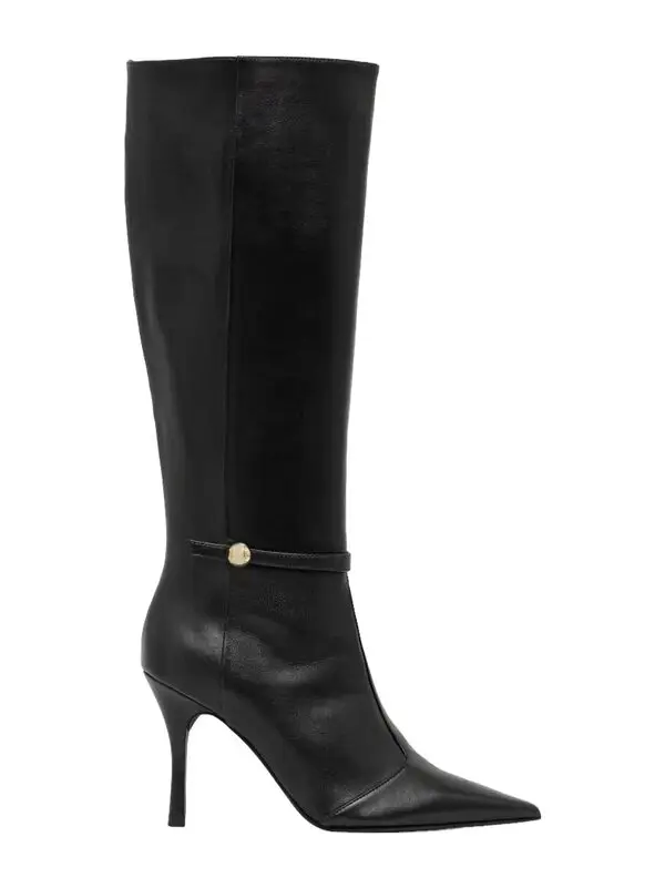 Furla Strap Pointed Boots - Black