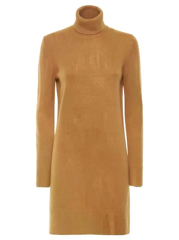 Michael Kors Ribbed Knit Midi Dress - Brown